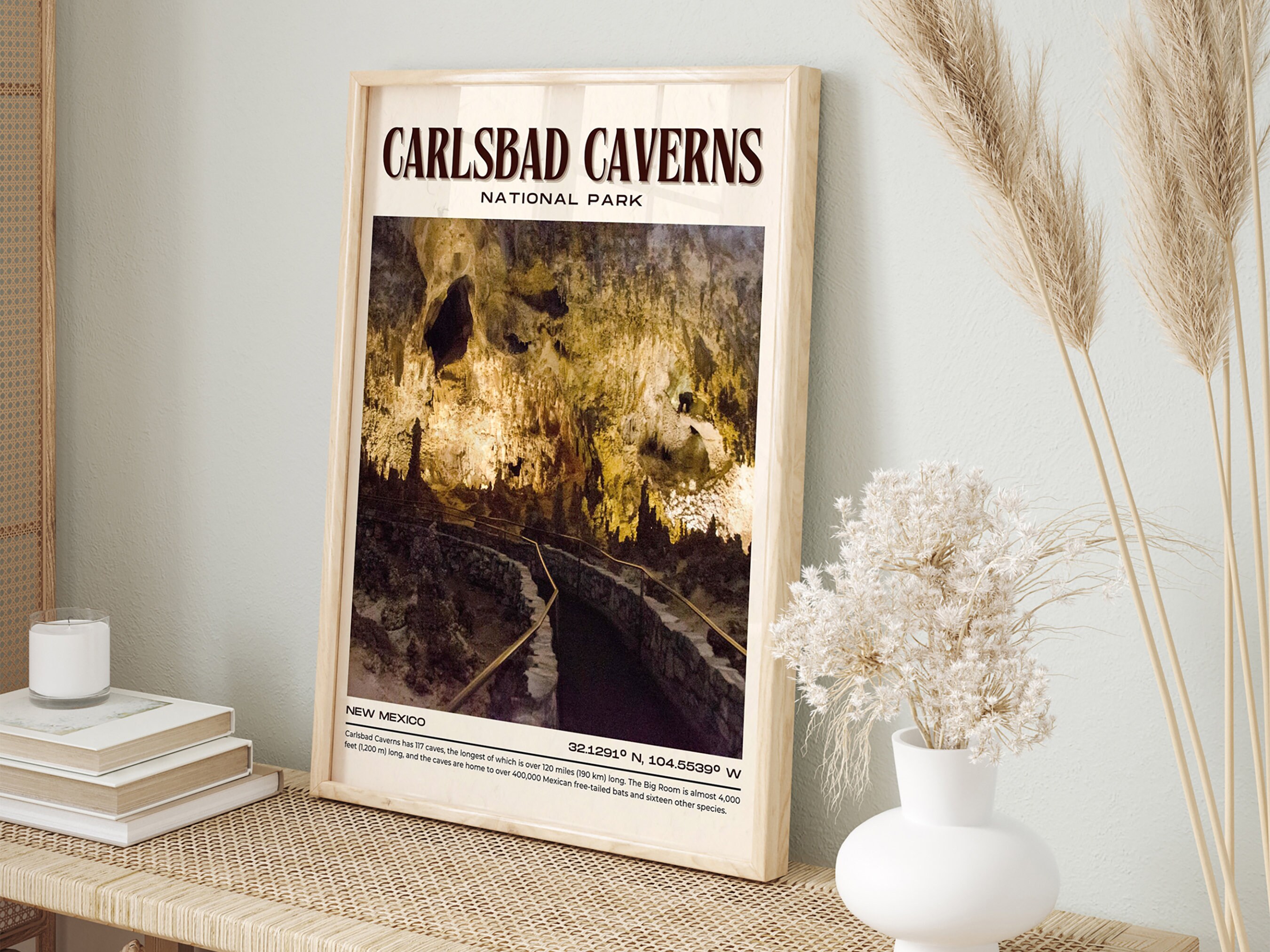INSTANT DIGITAL DOWNLOAD, Carlsbad Caverns Vintage Wall Art, Carlsbad ...