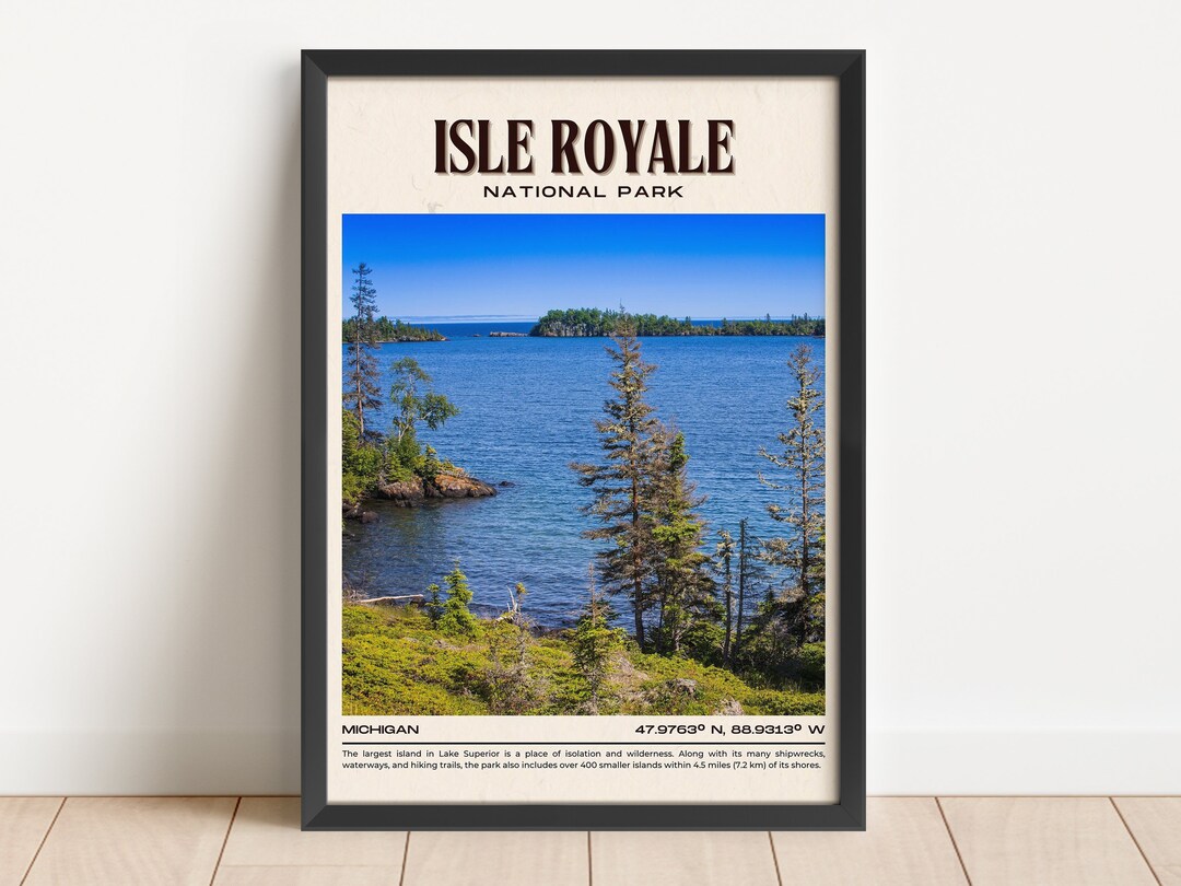 Isle Royale National Park Vintage Wall Art, Isle Royale Canvas, Isle ...