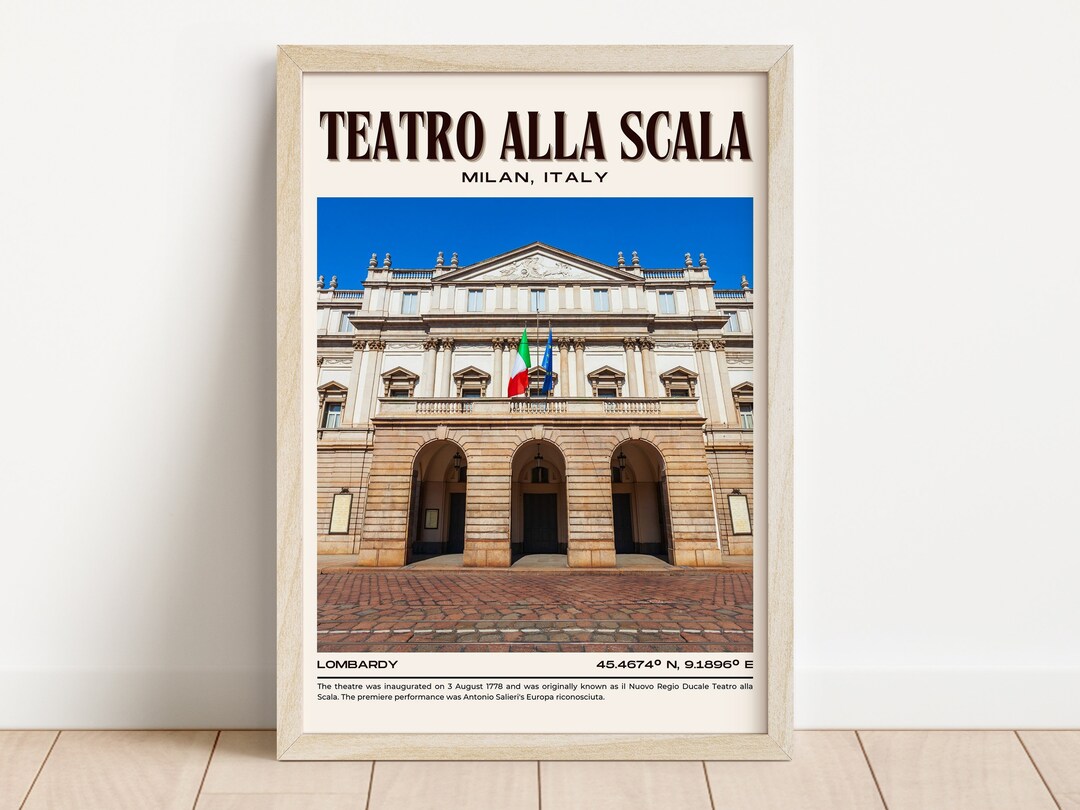Teatro Alla Scala Wall Art Poster La Scala Milano Italy Wall Art Europe ...