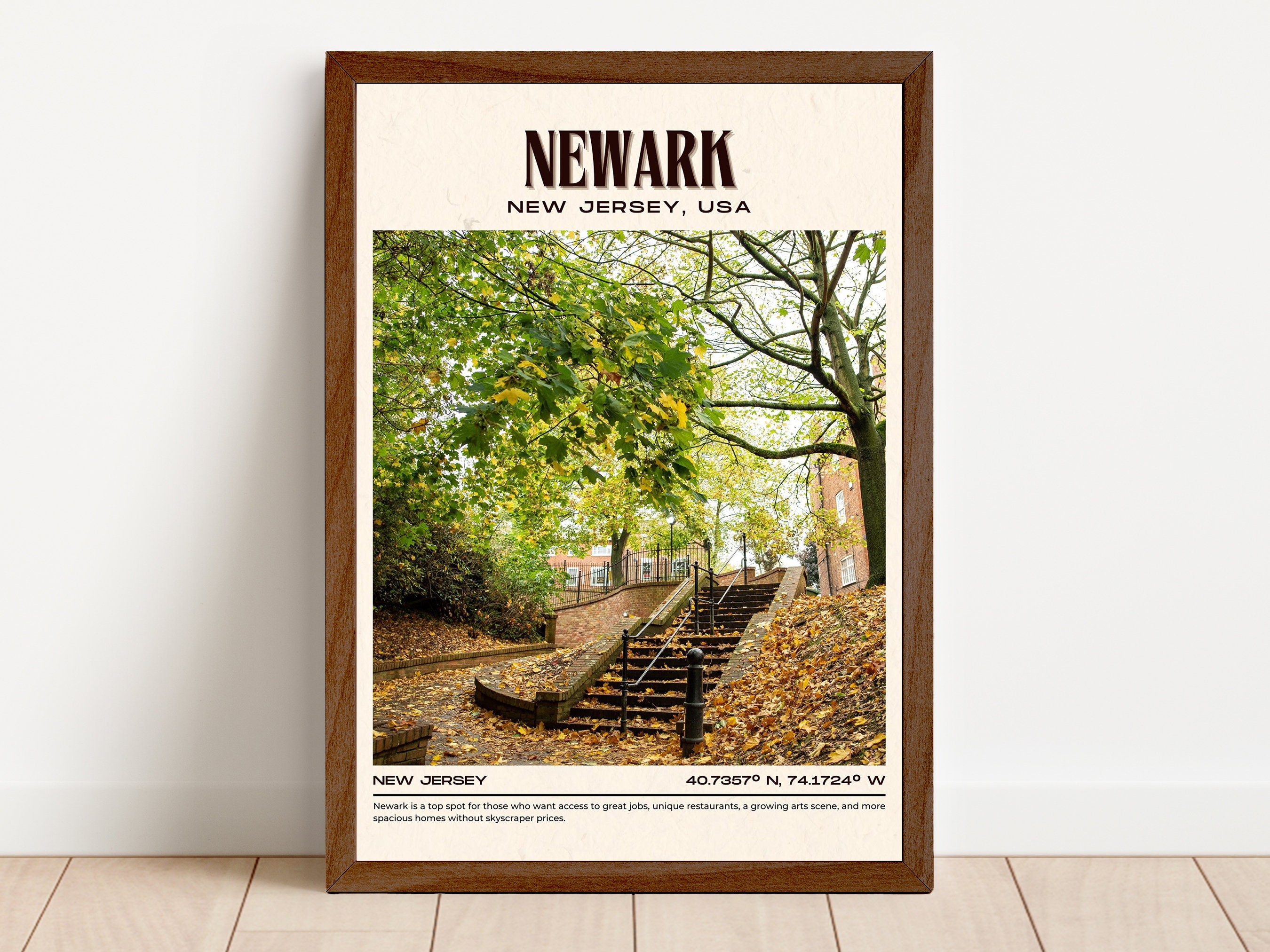 Newark Vintage Wall Art, Newark Canvas, Newark Framed Poster, Newark ...