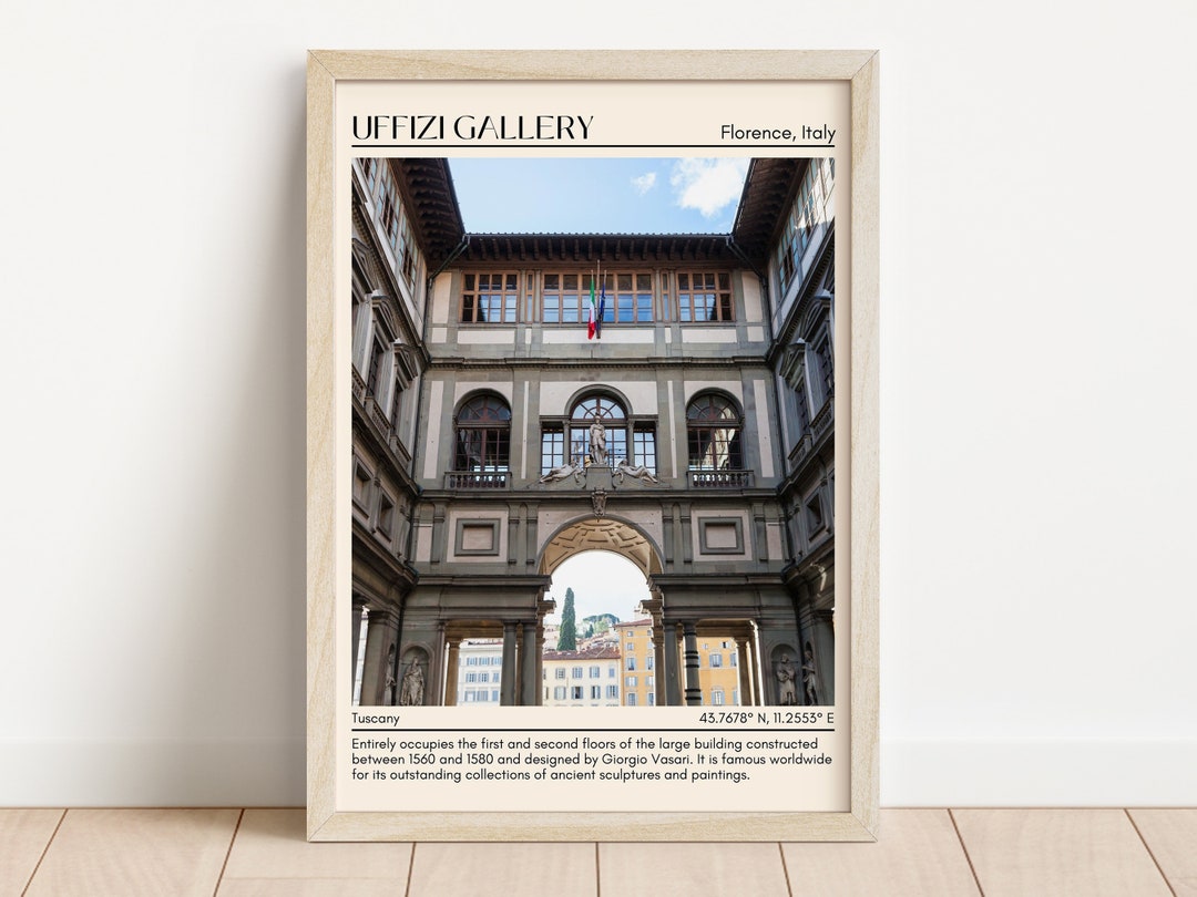 The Uffizi Gallery Poster, Florence Italy Art Wall Decor, Uffizi Gallery Travel Poster, Italy ...