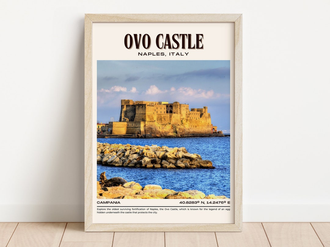 Ovo Castle Italy Poster Travel, Ovo Castle Canvas Framed Poster ...