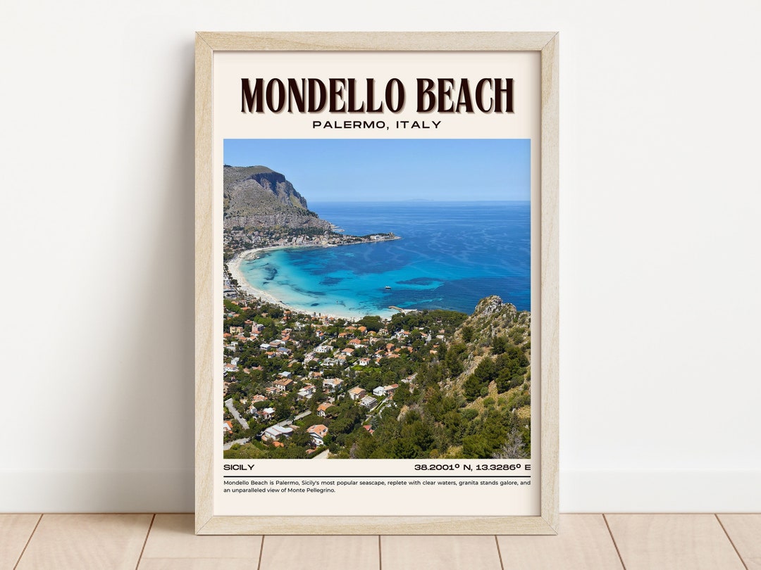 Mondello Beach Wall Art Home Decor Mondello Beach Framed Poster Canvas ...