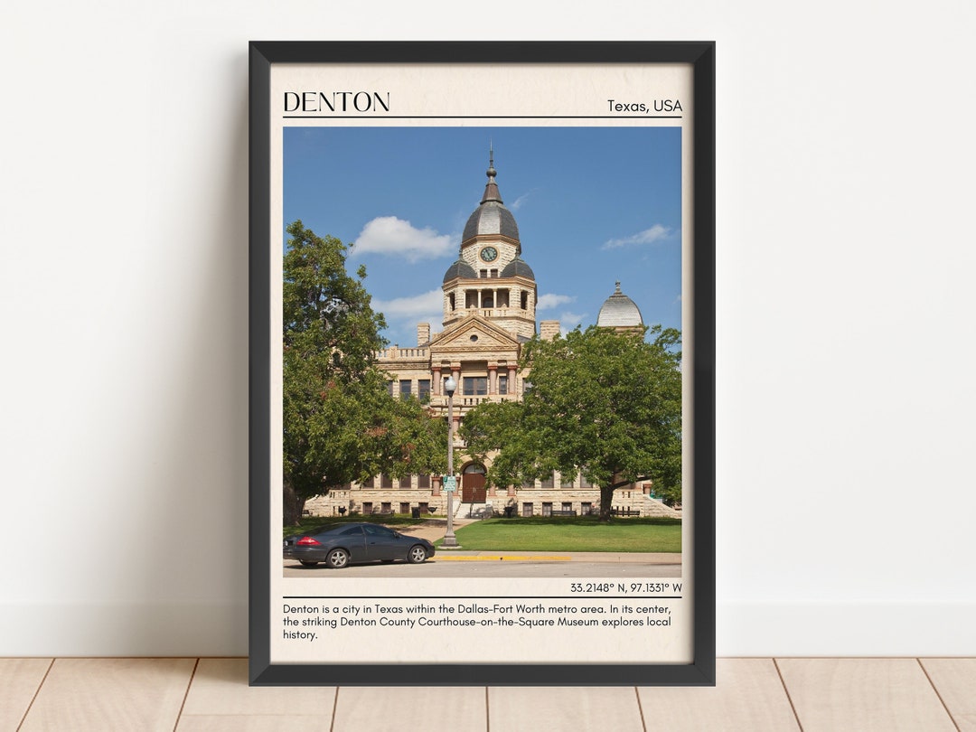 Denton Minimal Wall Art Denton Canvas Denton Framed Poster - Etsy
