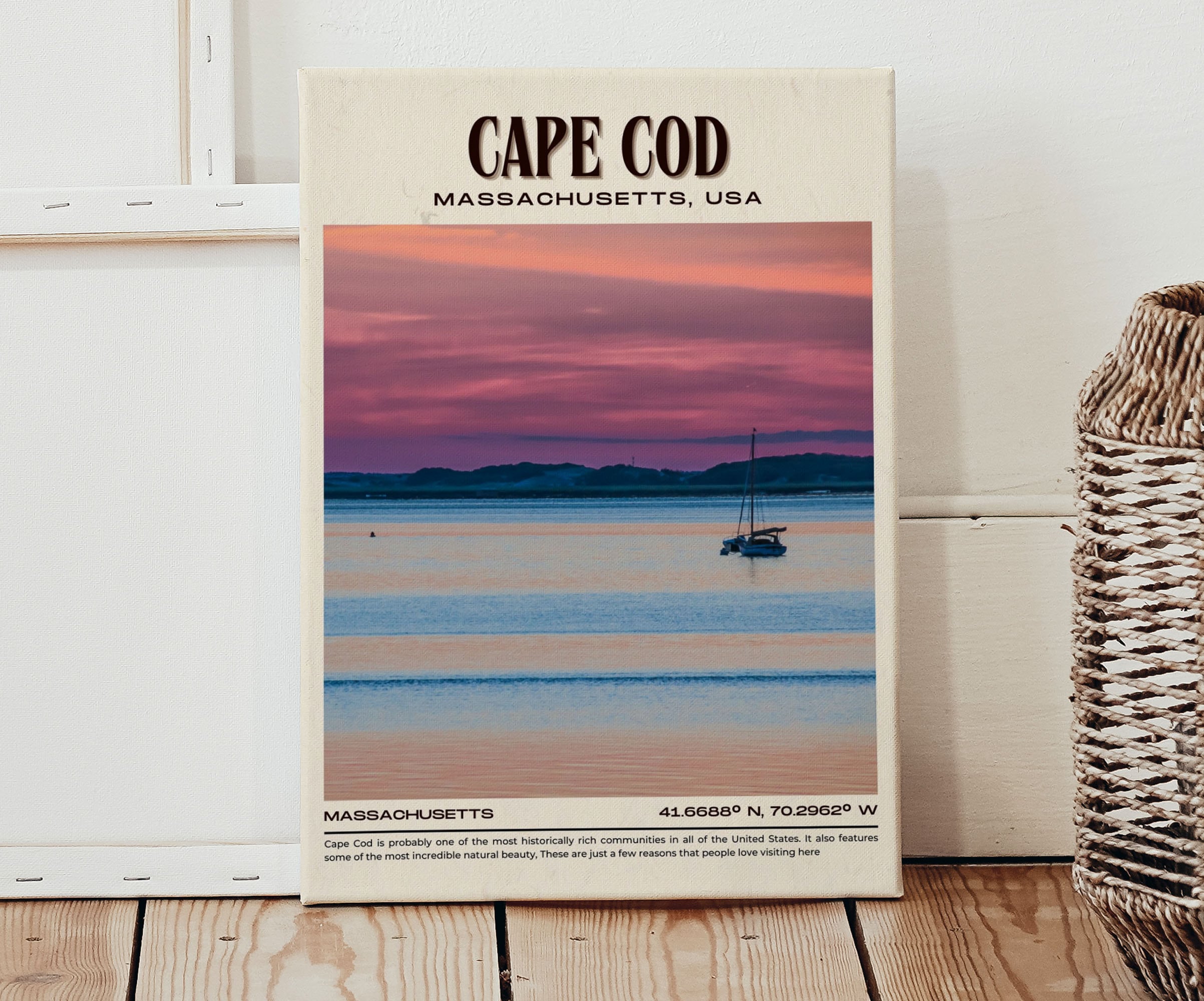 INSTANT DIGITAL DOWNLOAD, Cape Cod Vintage Wall Art, Cape Cod Canvas, Cape Cod Poster, Cape Cod ...