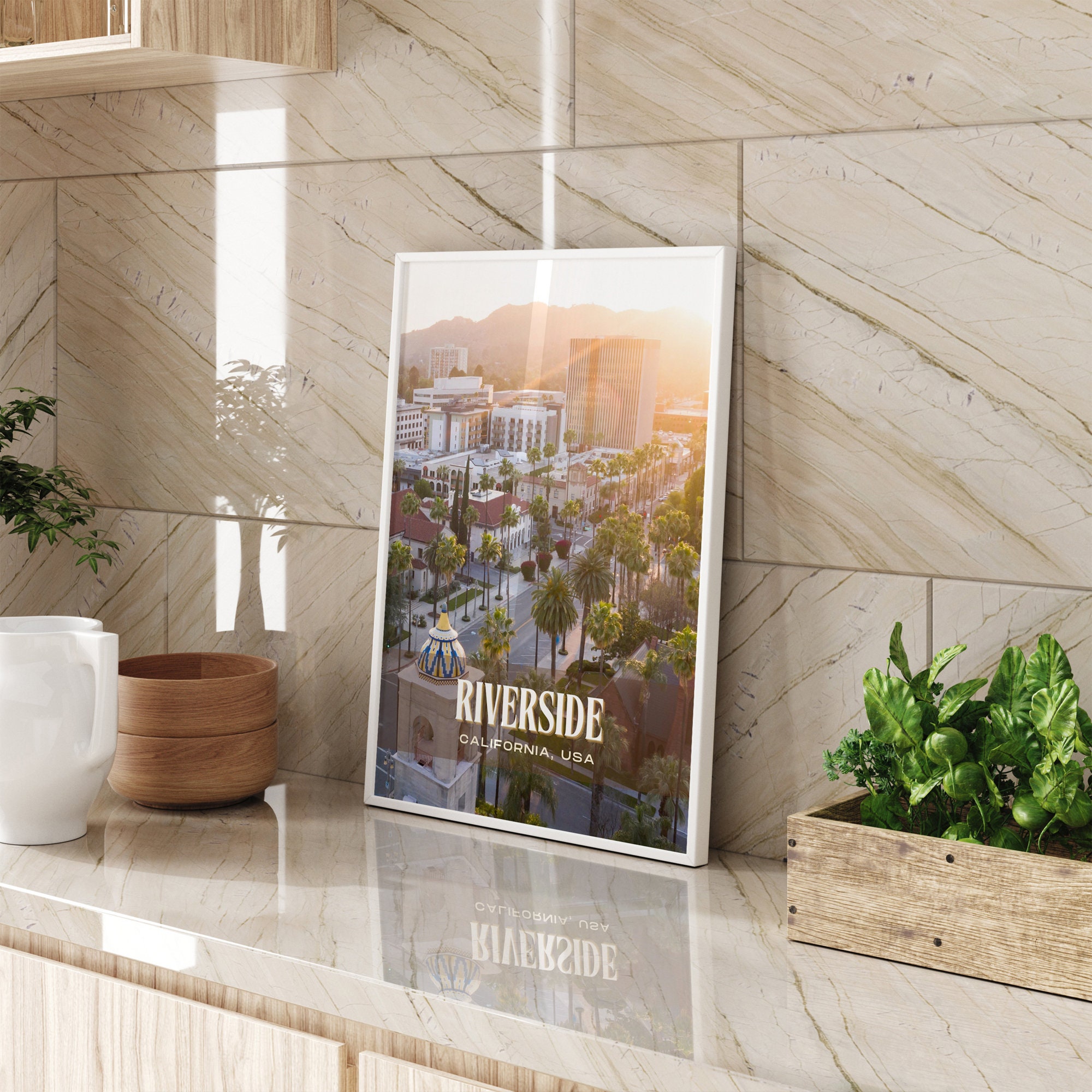 Riverside Retro Wall Art, Riverside Canvas, Riverside Framed Poster, Riverside Photo, Riverside ...