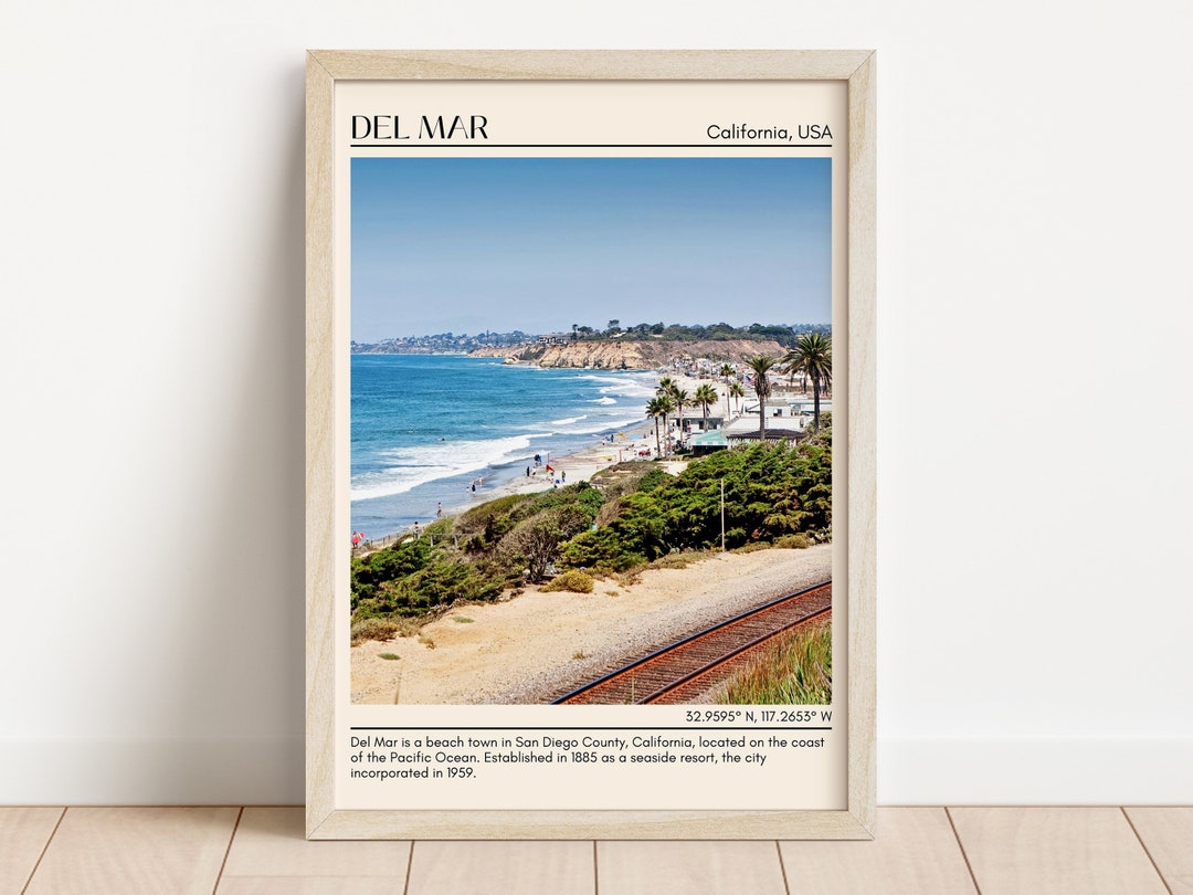 Del Mar Wall Art Canvas, San Diego Travel Poster, California USA Print ...