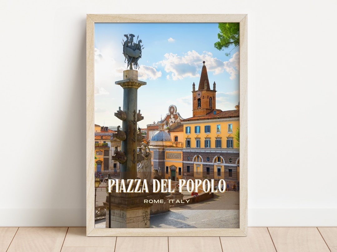 Piazza Del Popolo Framed Canvas Poster, Piazza Del Popolo Wall Art for ...
