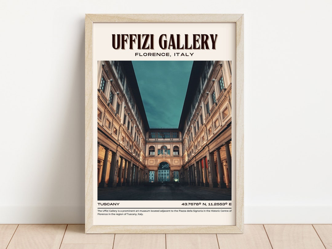 The Uffizi Gallery Poster, Florence Italy Art Wall Decor, Uffizi Gallery Travel Poster, Italy ...