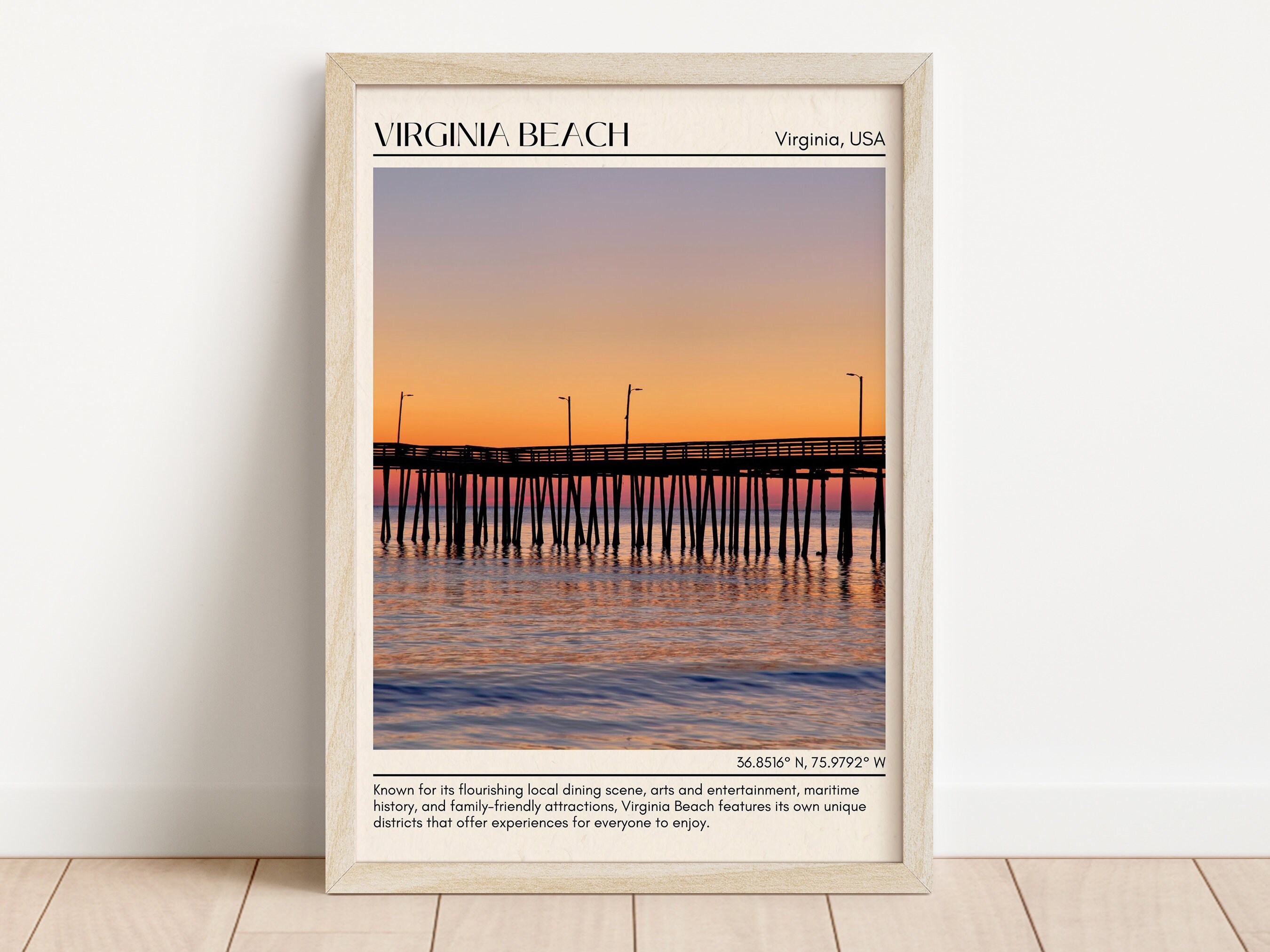 INSTANT DIGITAL DOWNLOAD, Virginia Beach Wall Canvas, Virginia Beach ...