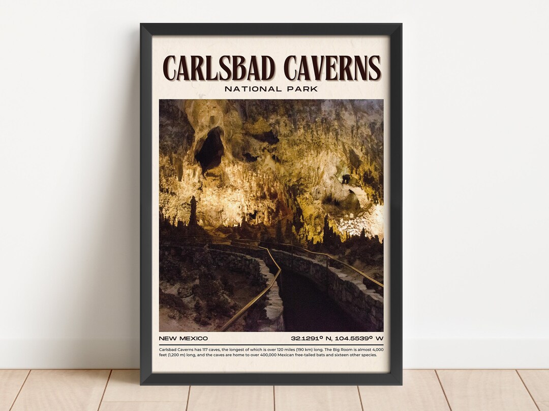 INSTANT DIGITAL DOWNLOAD, Carlsbad Caverns Vintage Wall Art, Carlsbad ...