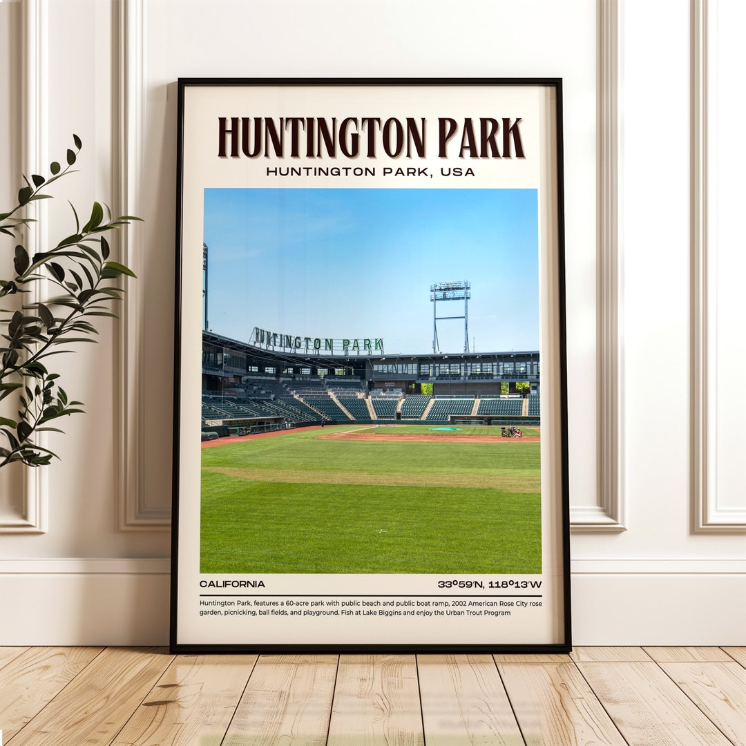 HUNTINGTON Park California USA Baseball Stadium Poster, Modern Home ...