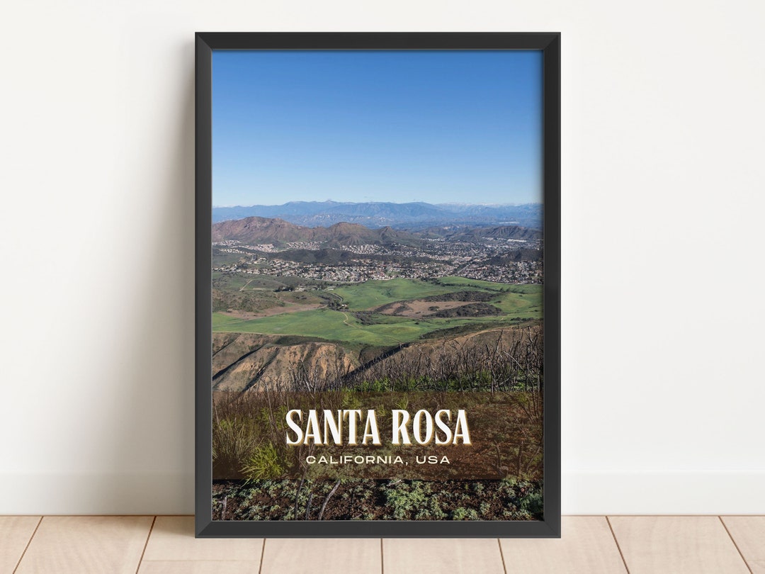 INSTANT DIGITAL DOWNLOAD, Santa Rosa Retro Wall Art, Santa Rosa Canvas ...