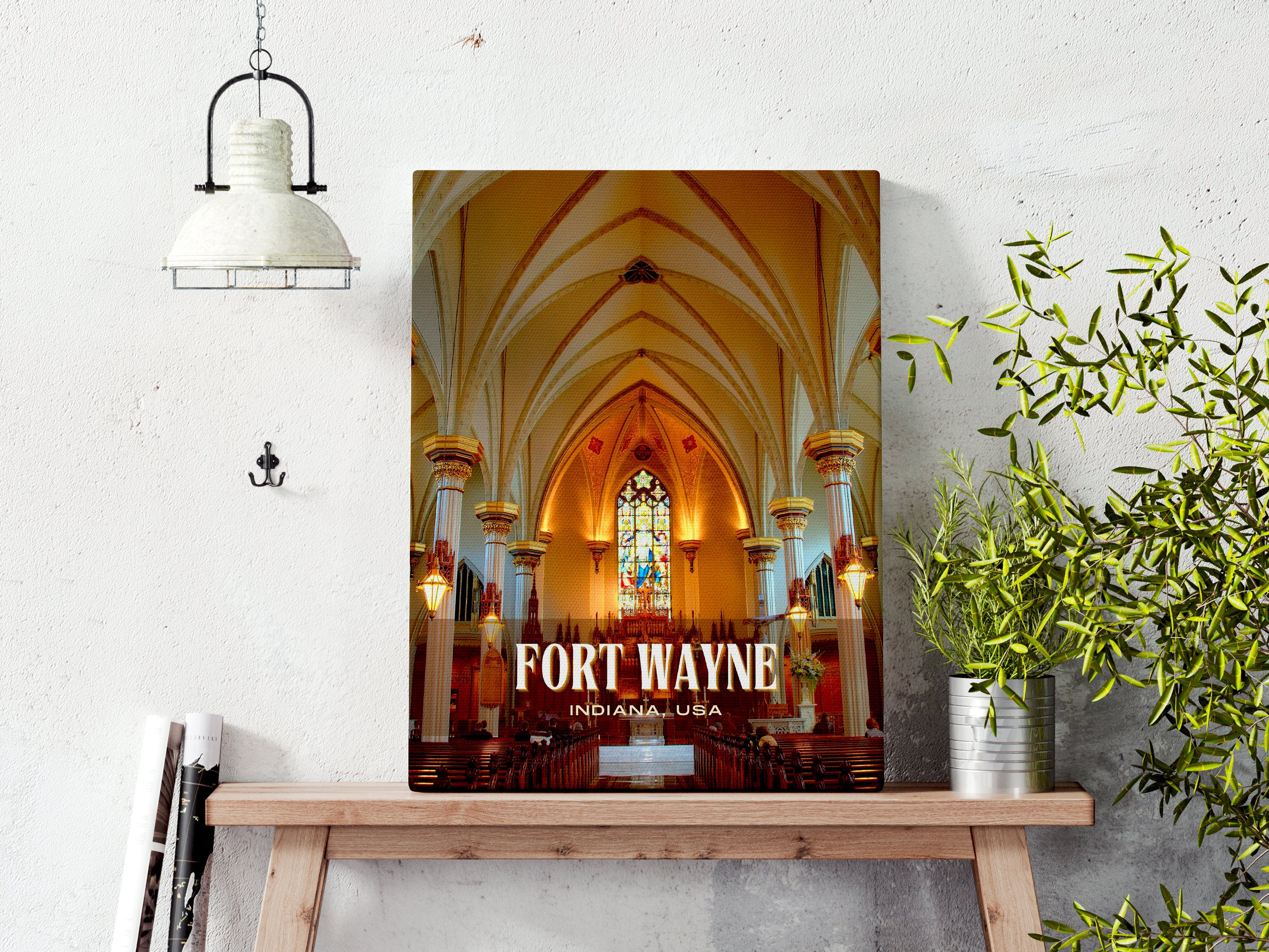 INSTANT DIGITAL DOWNLOAD, Fort Wayne Retro Wall Art, Fort Wayne Canvas ...
