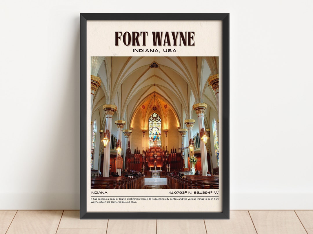 Fort Wayne Vintage Wall Art, Fort Wayne Canvas, Fort Wayne Framed ...