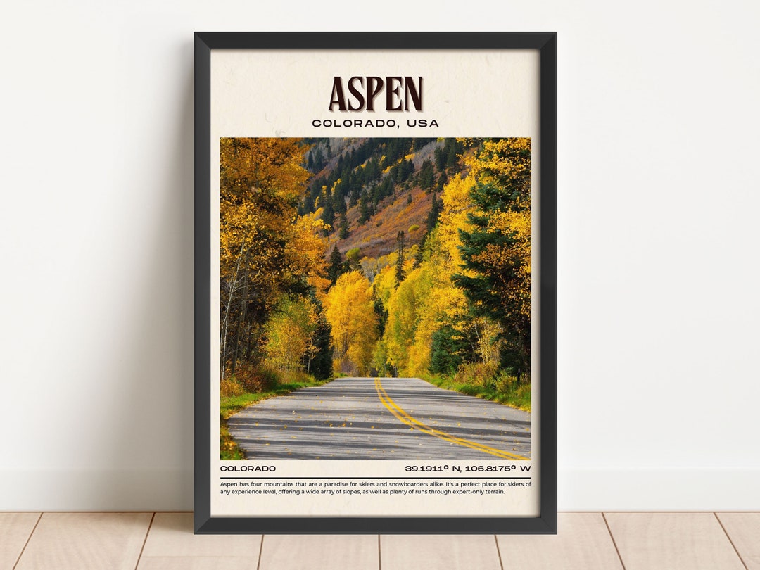 INSTANT DIGITAL DOWNLOAD, Aspen Vintage Wall Art, Aspen Canvas, Aspen ...