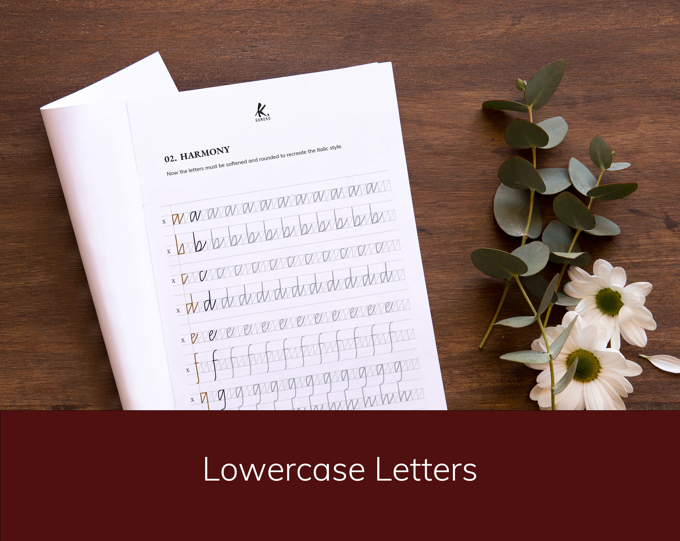 Printable Italic Monoline Cursive Practice Guide Workbook. Monoline ...