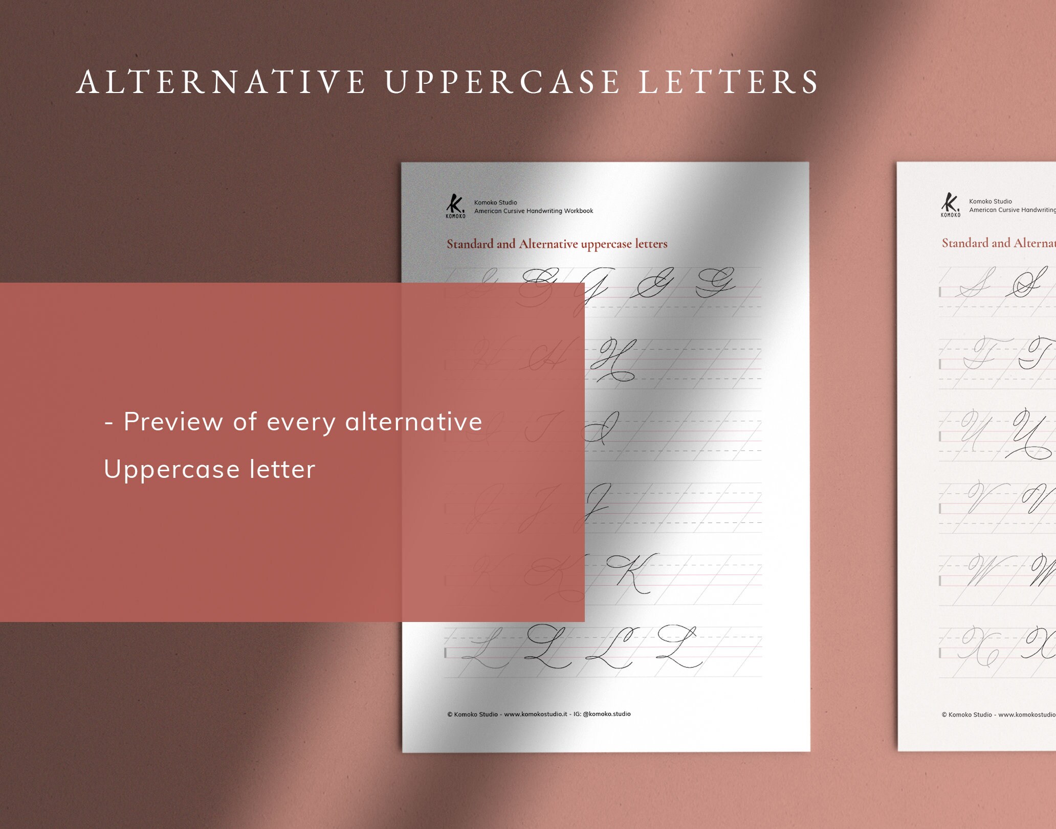 Printable Uppercase Business Cursive Calligraphy Practice Guide ...