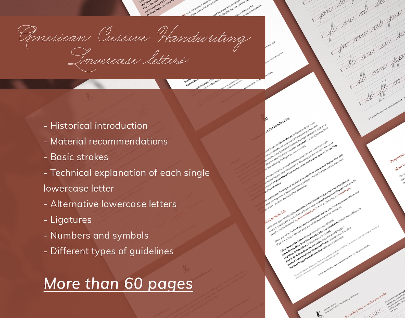 Printable Lowercase Letters & Numbers Business Cursive Calligraphy ...