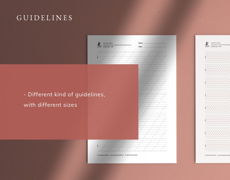 Printable Uppercase Business Cursive Calligraphy Practice Guide ...