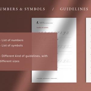 Printable Lowercase Letters & Numbers Business Cursive Calligraphy ...