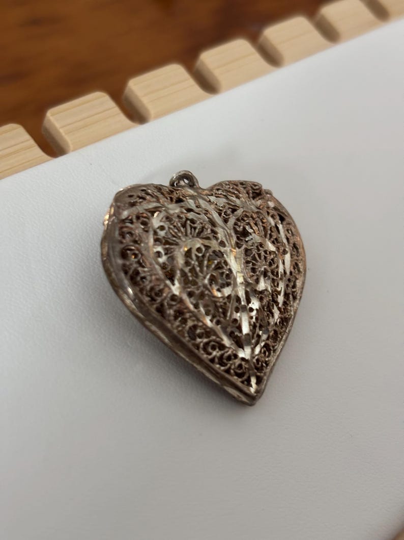 Beautiful Sterling Silver Filigree Heart Pendant - Etsy