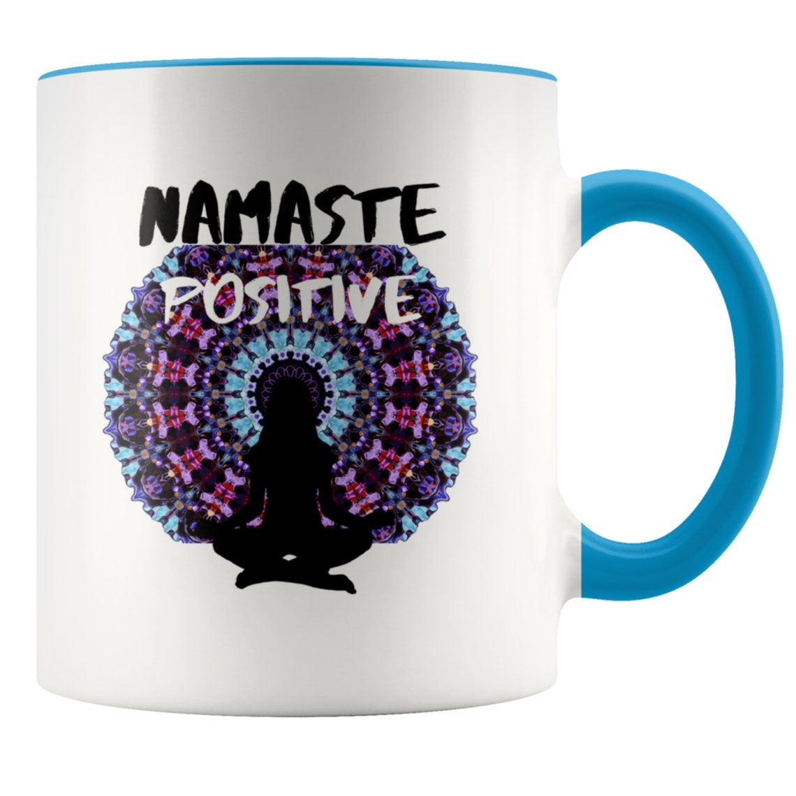 NAMASTE POSITIVE Zen Mug Spiritual Gift Yoga Coffee Cup, Meditation ...
