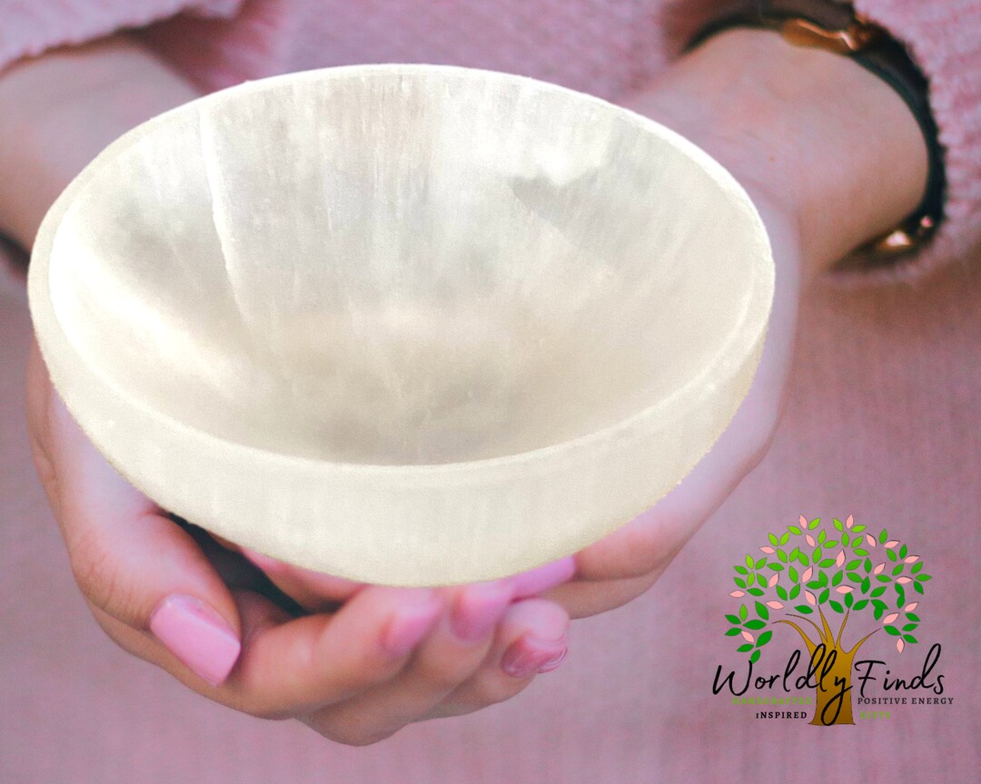 Selenite Bowl 6 Sizes! Hand-carved Selenite Crystal Bowl, Moroccan ...