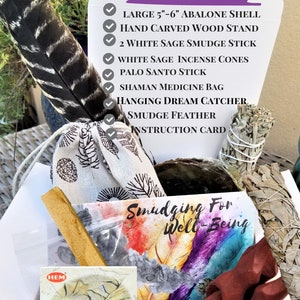 Smudge Kit Spiritual Native 10 Healing Gifts Set, Smudging Kit, Dream ...