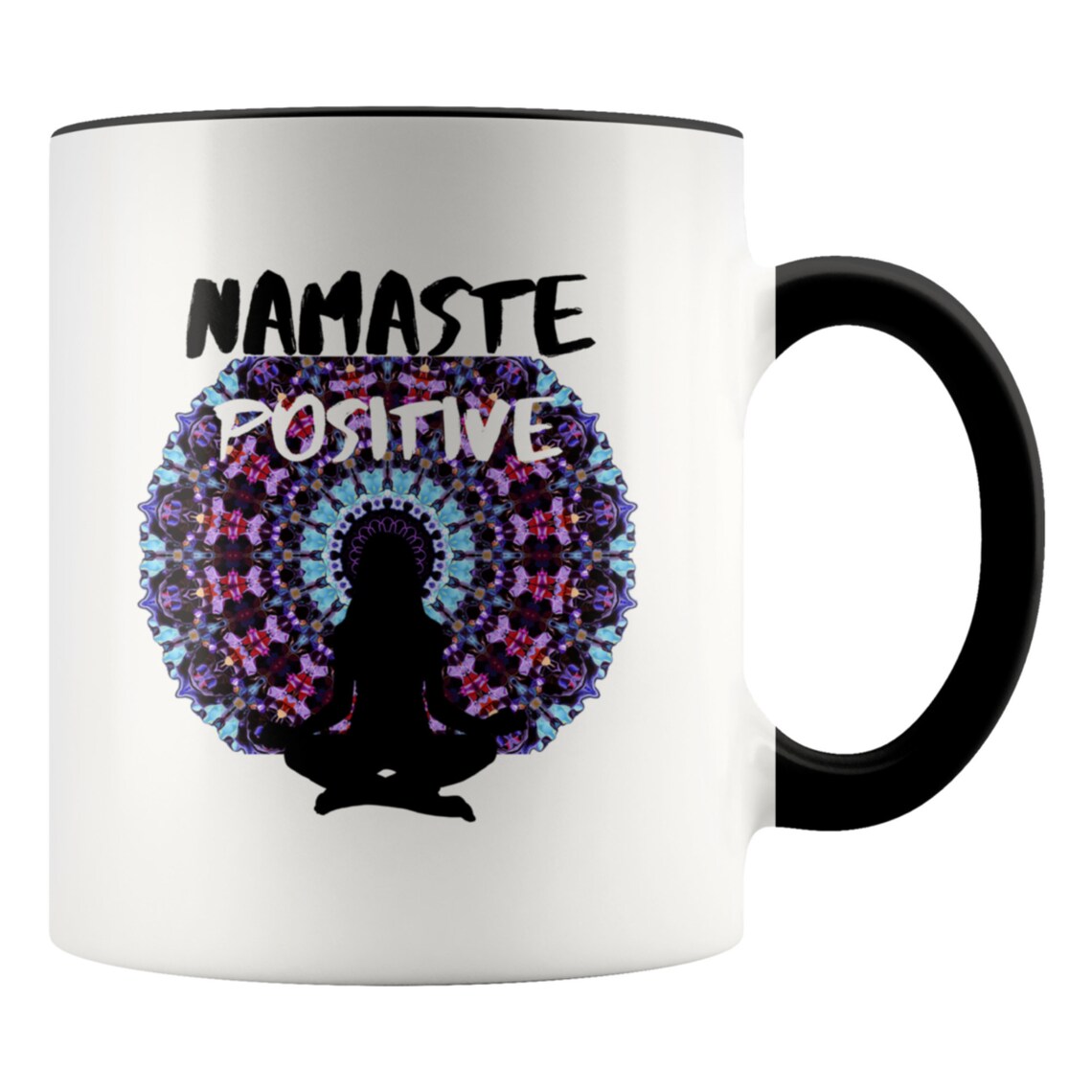 NAMASTE POSITIVE Zen Mug Spiritual Gift Yoga Coffee Cup, Meditation ...
