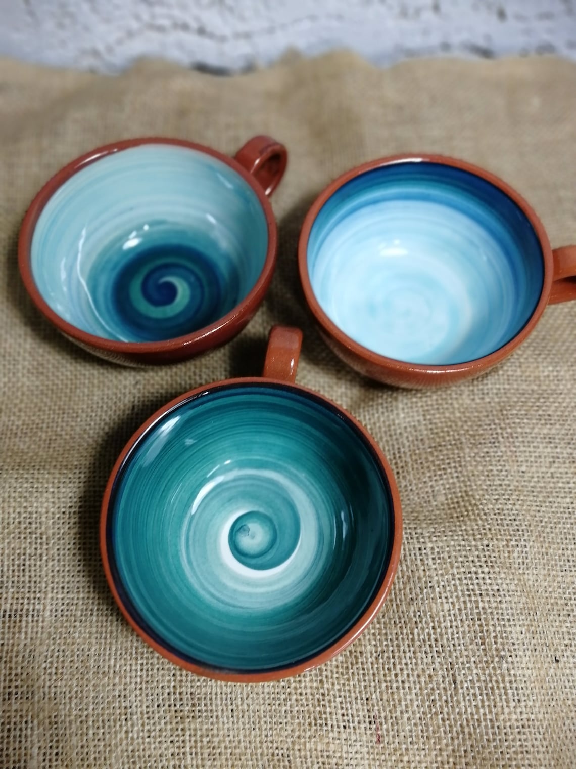 Tea cups coffee cups set of 3 cups ceramic cups tea set | Etsy