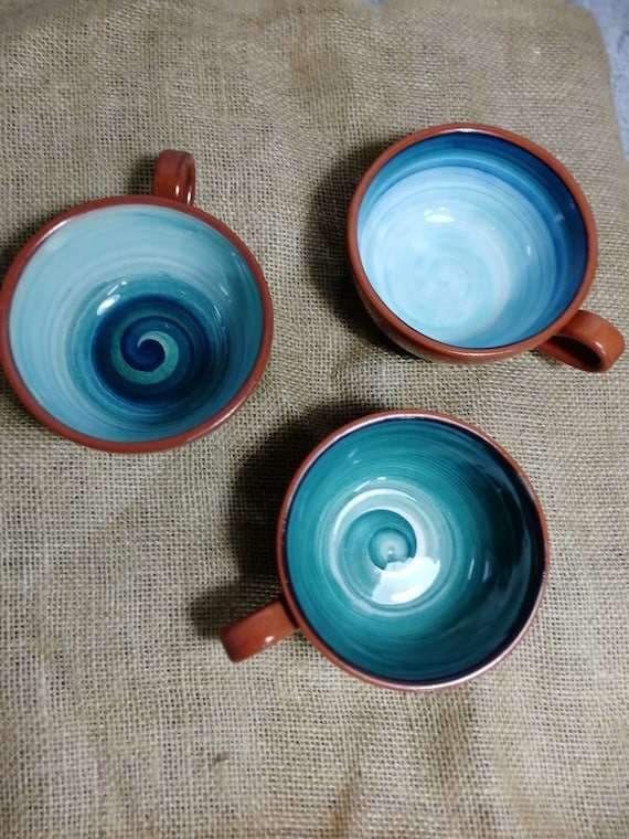 Tea cups coffee cups set of 3 cups ceramic cups tea set | Etsy