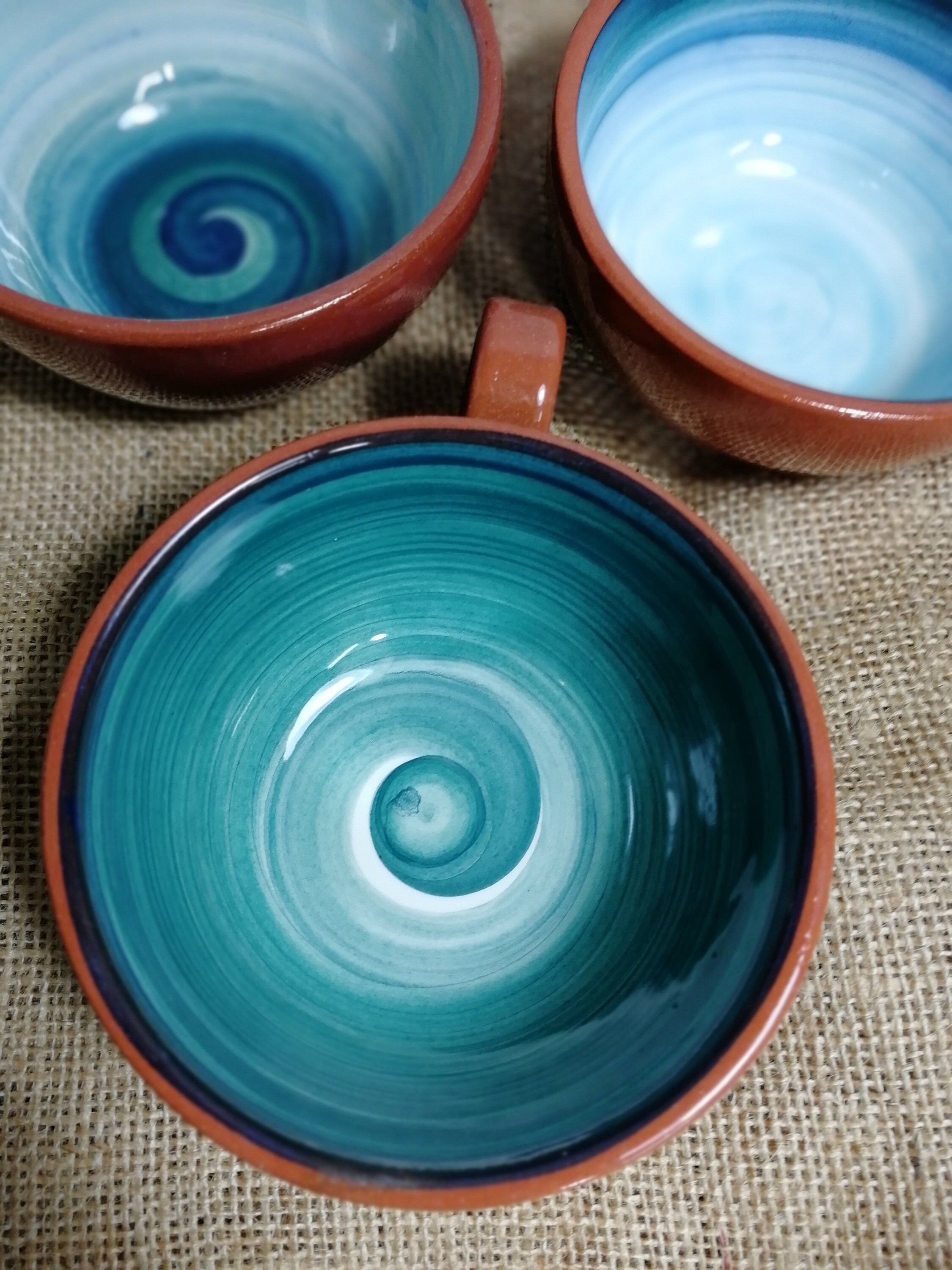 Tea cups coffee cups set of 3 cups ceramic cups tea set | Etsy