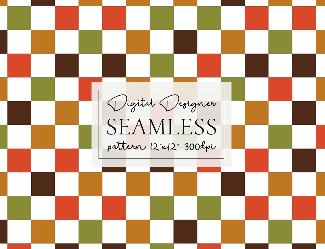 Seamless Colored Check Chess Pattern, Fabric Design, Commercial License ...