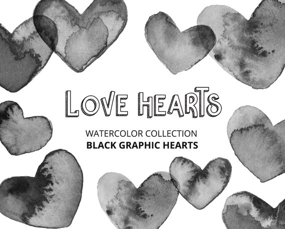 Hearts Watercolor Cliparthand Painted Heart Watercolor Clip - Etsy