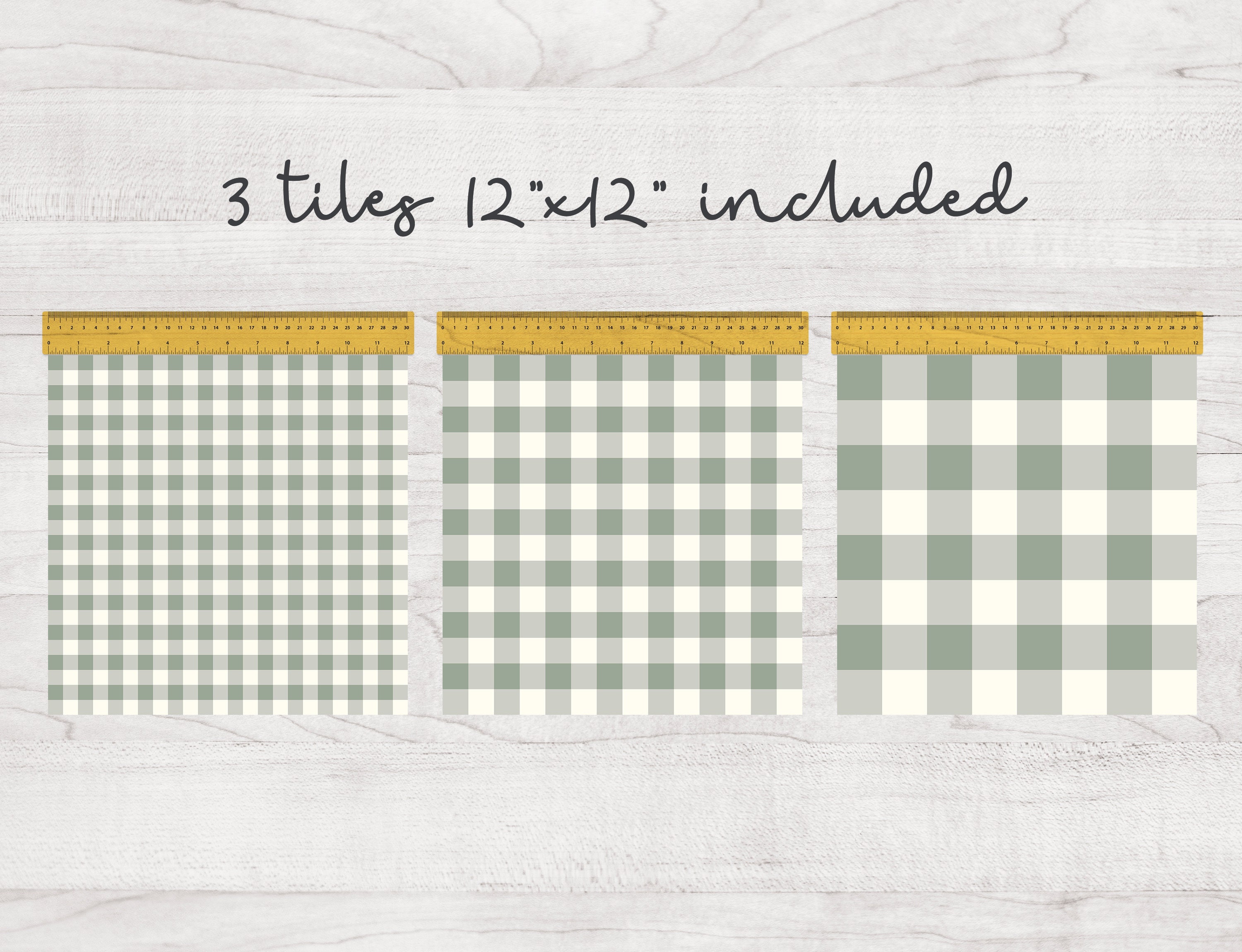 Green Sage Gingham Seamless Check Pattern, Fabric Design, Commercial ...