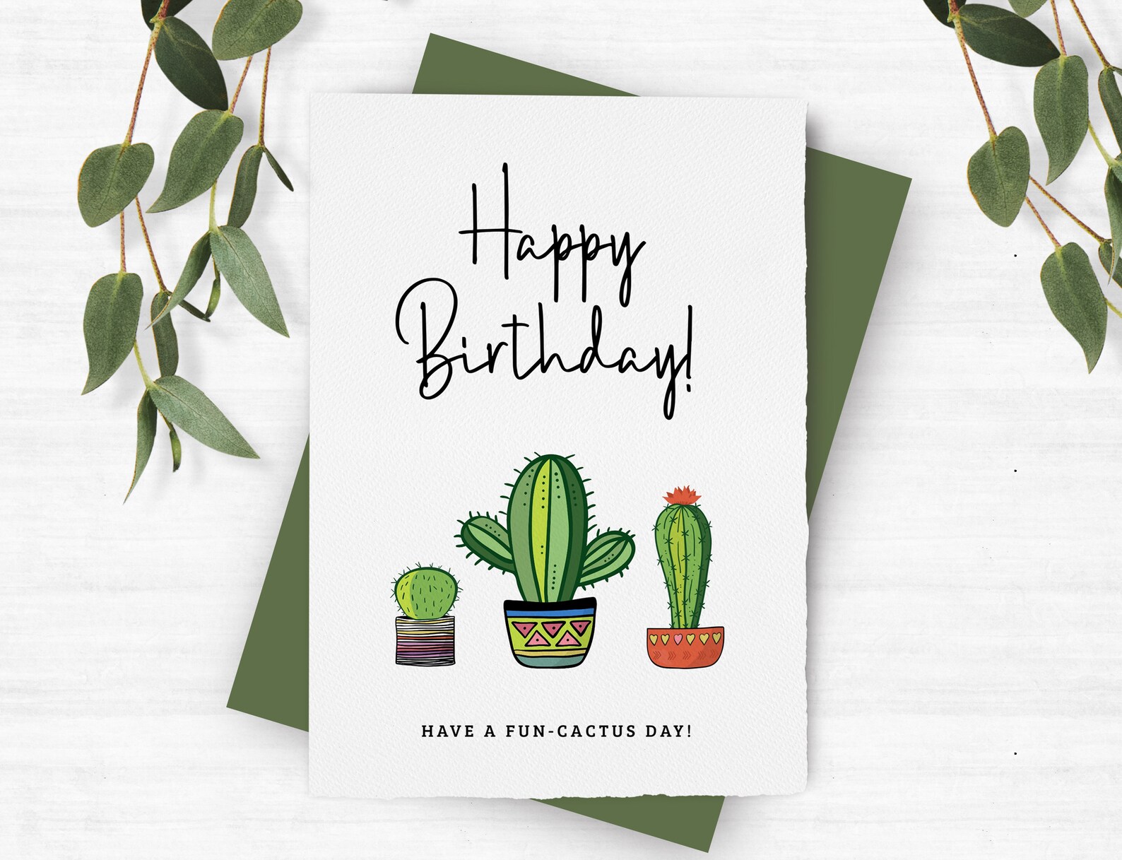 PRINTABLE Fun Potted Cacti Birthday Card Instant Download - Etsy