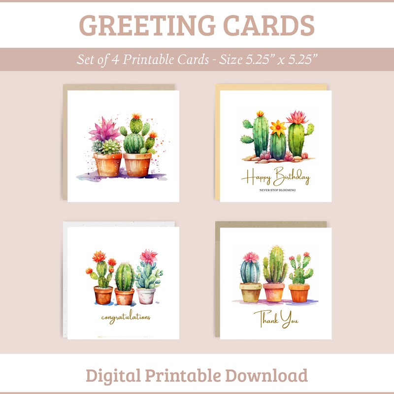 Cactus Greeting Card - Etsy