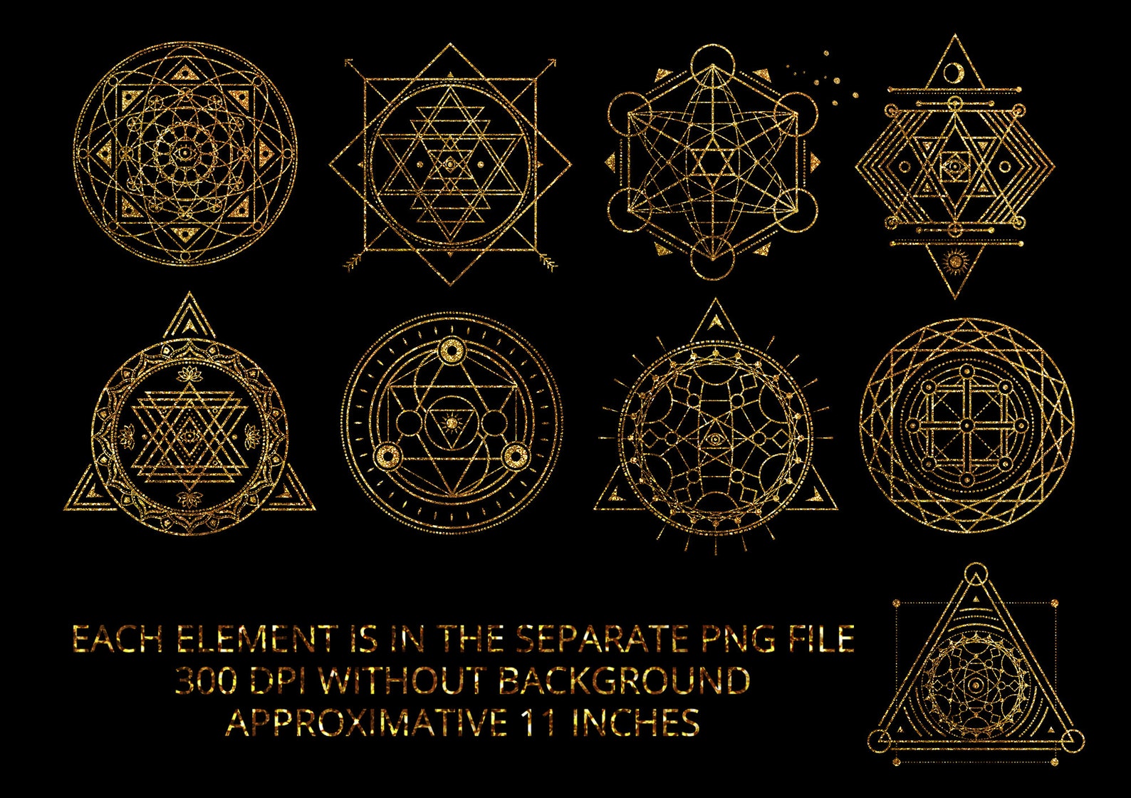 Sacred Geometry Clipart Mystical Sacred Set Geometry Alchemy | Etsy