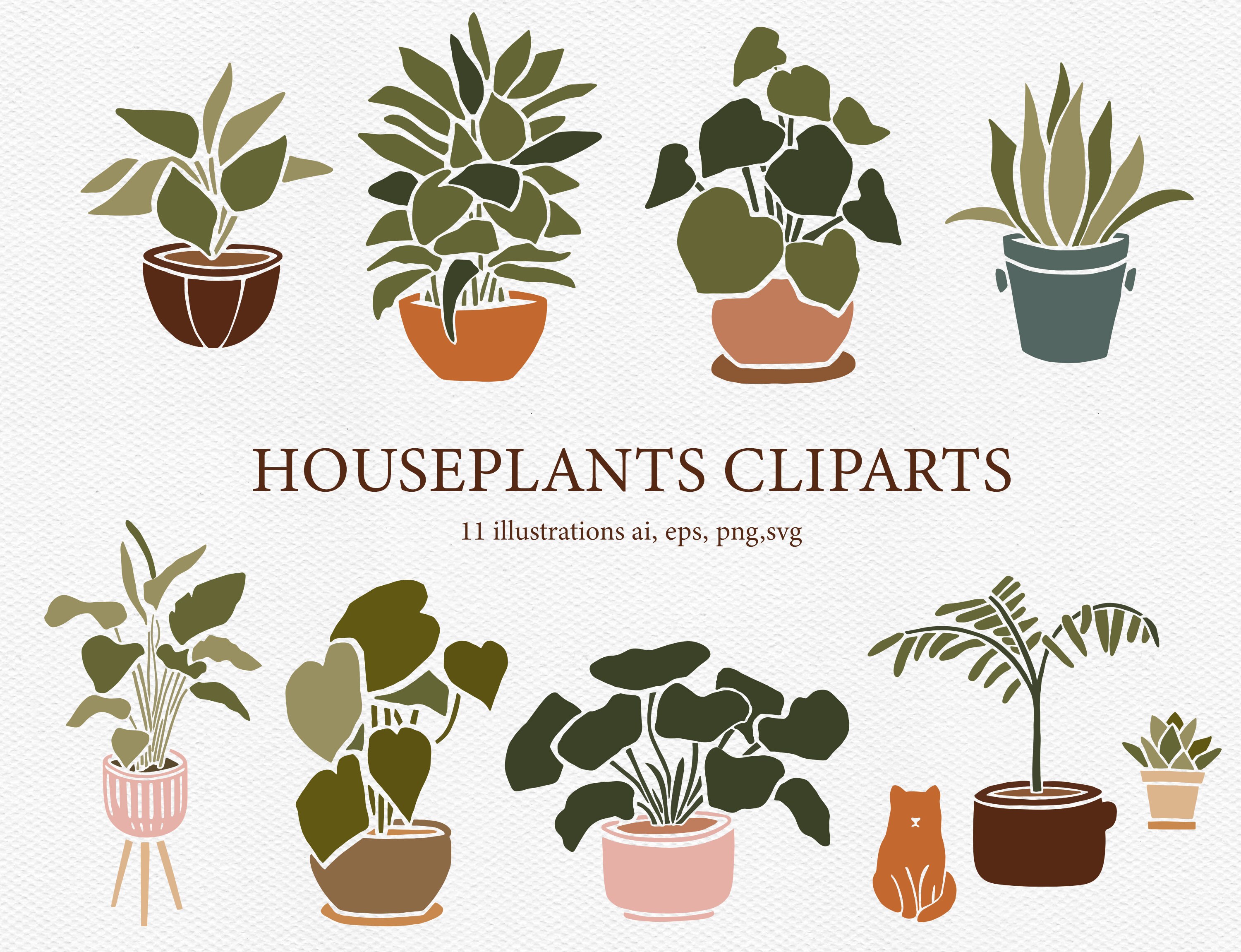 Plant Lovers Clipart SVG, House Plants Clipart, Potted Plant, Indoor ...