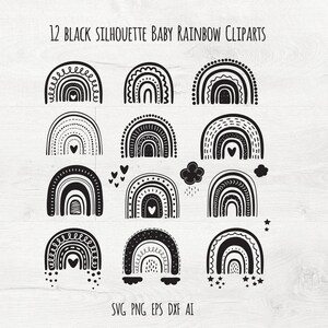 Rainbow SVG Baby Clipart Set PNG Jpg Vector , Rainbow SVG Cut File ...