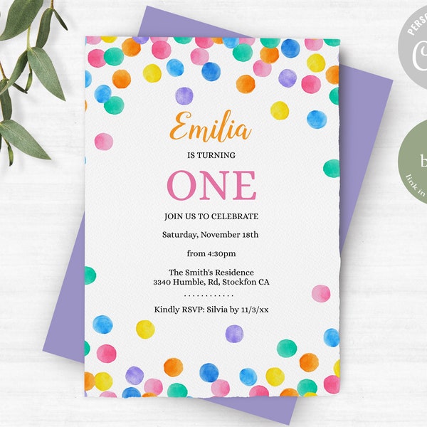Polka Dot Invitation - Etsy