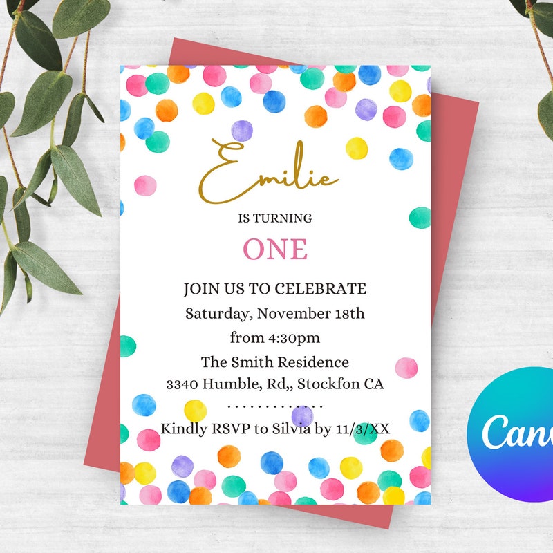 Polka Dot Invitation - Etsy