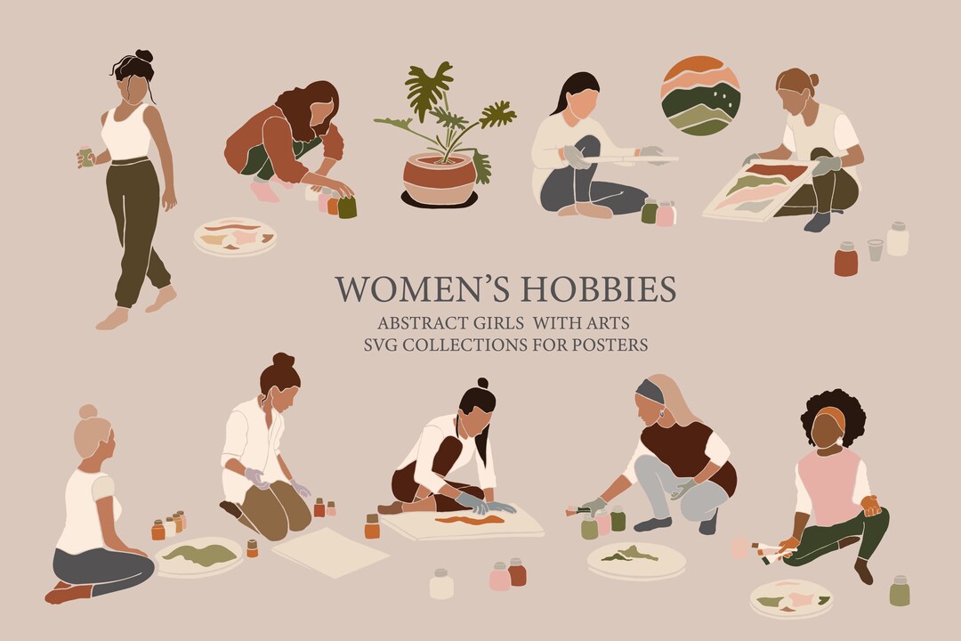 Abstract Women SVG Clipart, Abstract Female, Feminine Print, Minimal ...