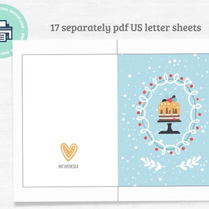 Printable Christmas Card Bundle, Digital Christmas Card Bundle ...