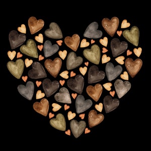 Watercolor Brown Heart Shape Png Clipart, Instant Download - Etsy