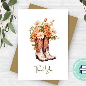 Tarjeta de agradecimiento imprimible Rodeo, descarga instantánea ...