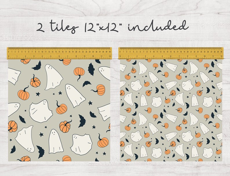Ghosts Halloween Seamless File, Gender Neutral Surface Pattern, Fabric ...