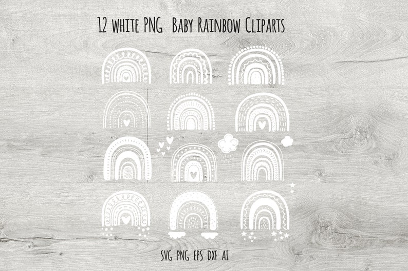 Rainbow SVG Baby Clipart Set PNG Jpg Vector Rainbow SVG Cut - Etsy