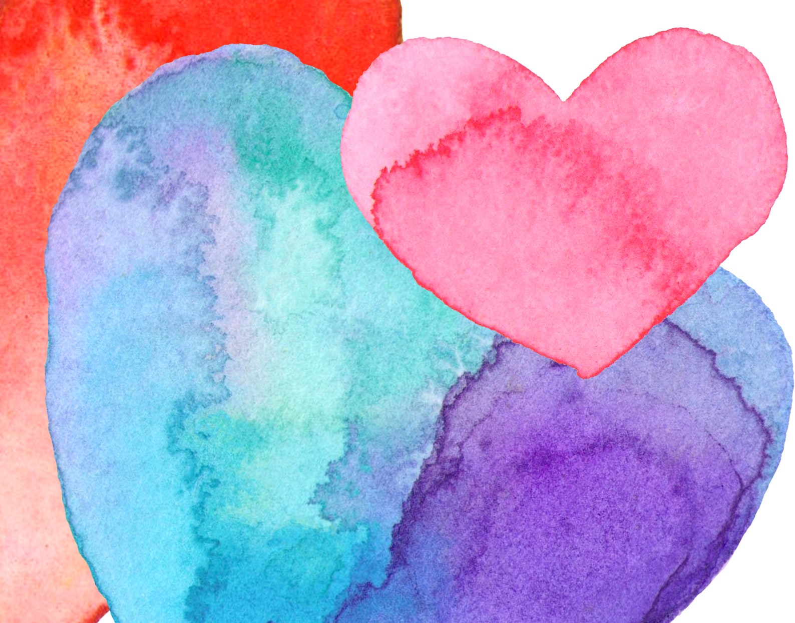 Hearts Watercolor Clipart Hand Painted Heart Watercolor Clip | Etsy